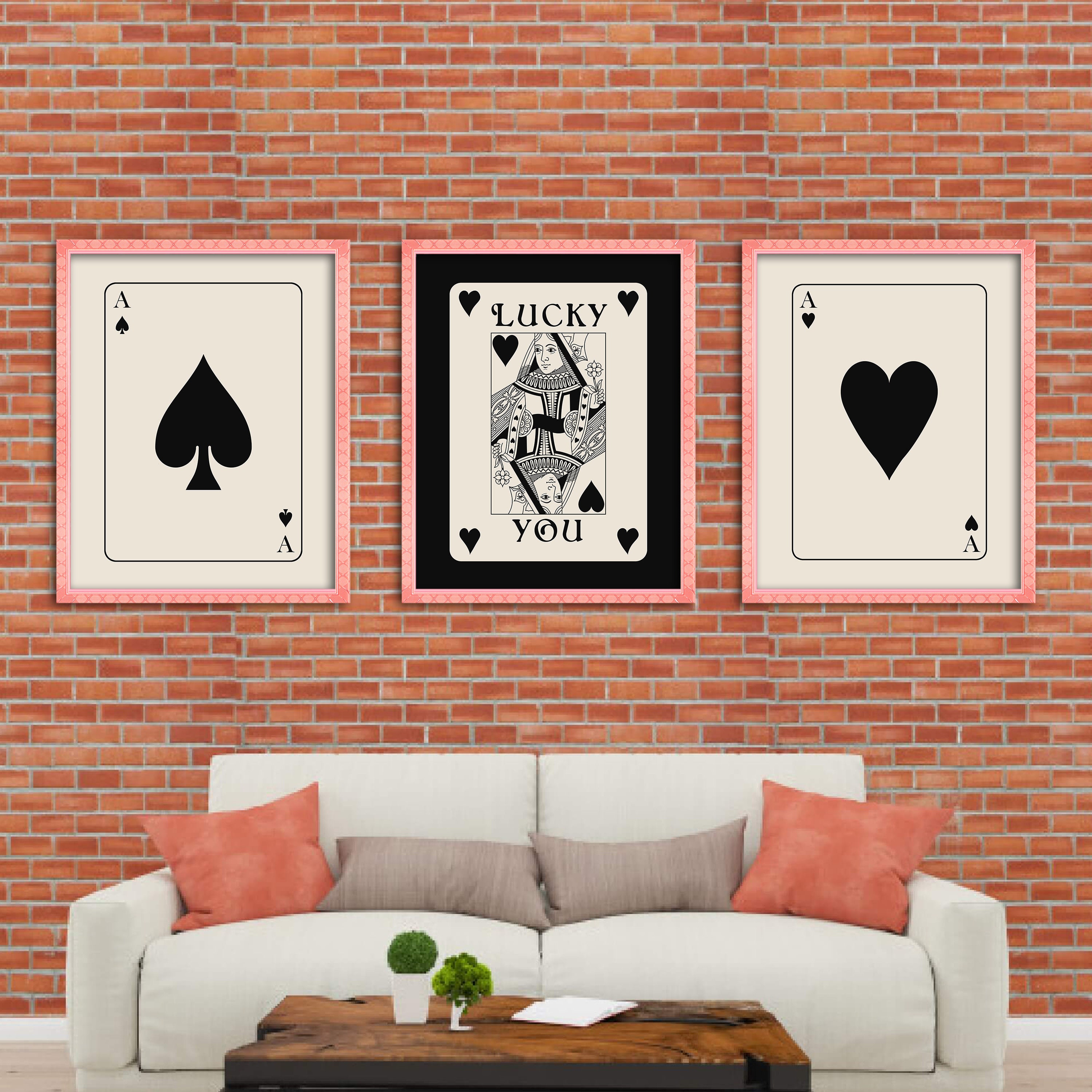 Playing Cards Wall Art, Mid Century Art, Neutral Abstract Posters ...
