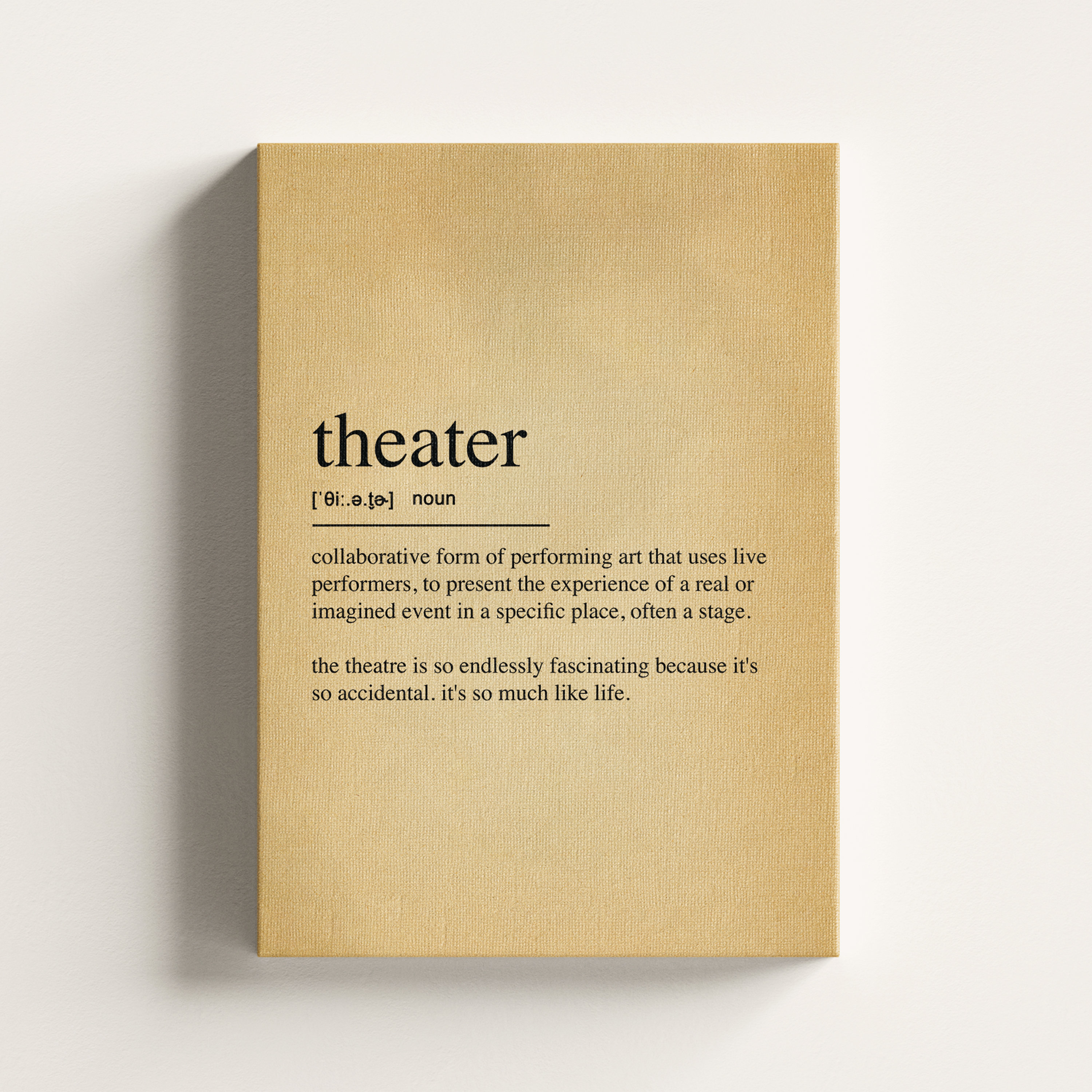 Theater Definition Poster. Quote Wall Art Modern Minimalist - Etsy
