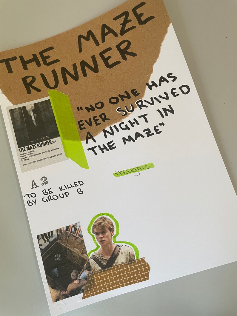 The Maze Runner Film Journal Page - 2x A5 Pages - Etsy