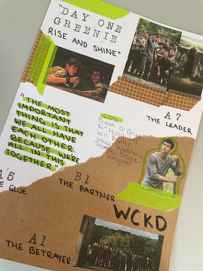 The Maze Runner Film Journal Page - 2x A5 Pages - Etsy