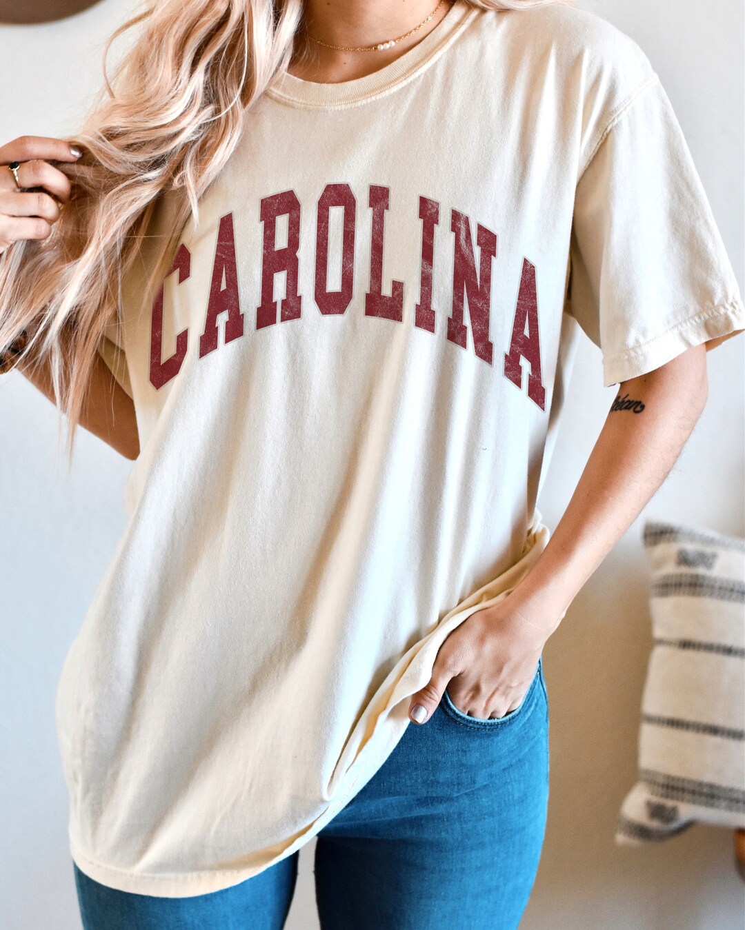 Carolina Graphic Tee Vintage Look South Carolina Crew Neck Carolina ...