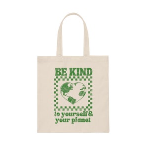 Be Kind Earth Day Tote Save the Earth Environmental Tote Bag off White ...