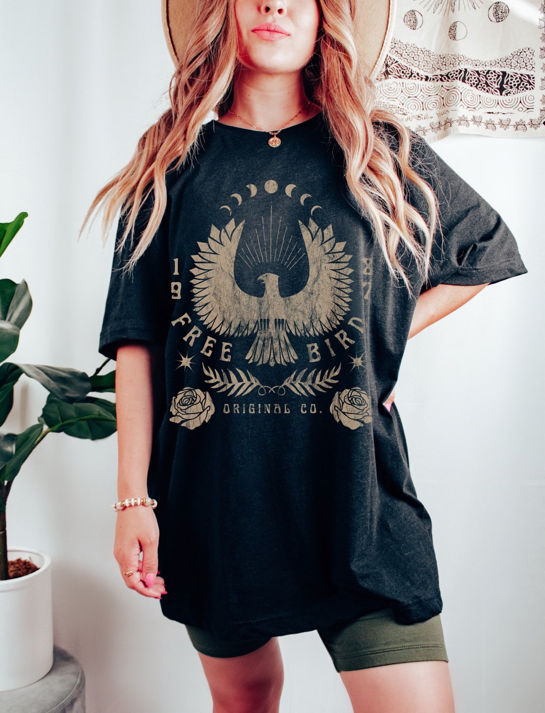 Free Bird Retro Shirt Vintage Feel Tee Thunderbird Shirt Oversized ...