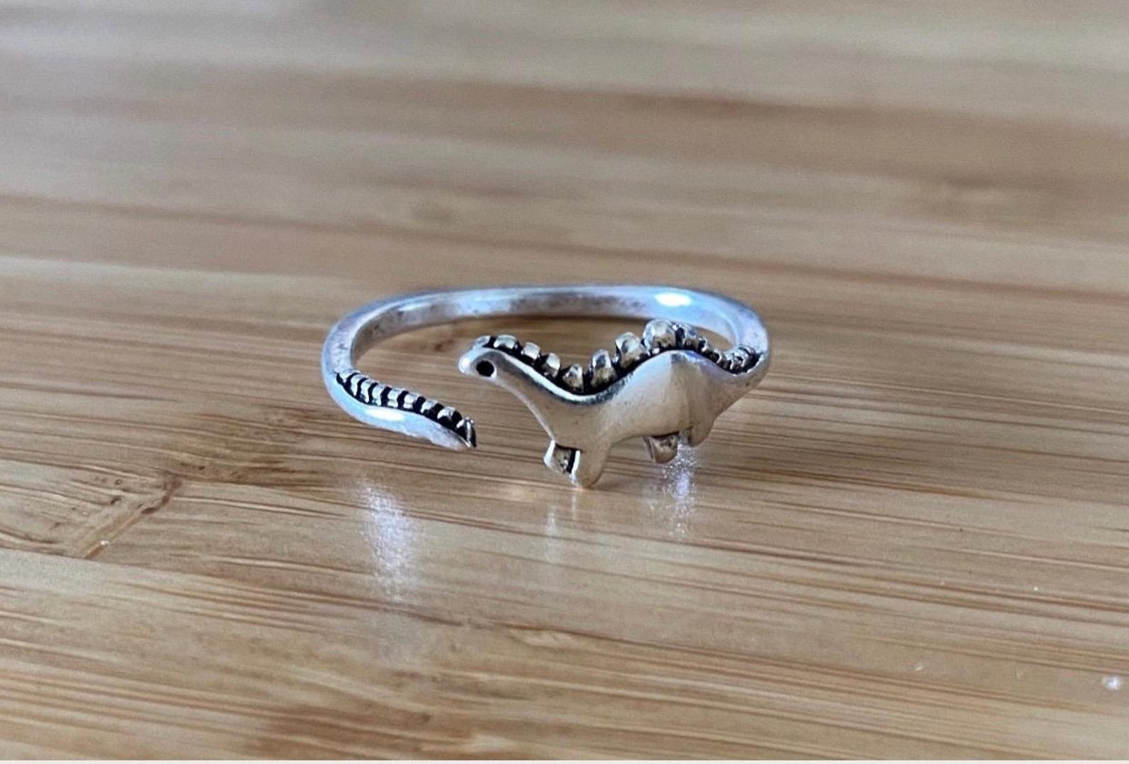 Adjustable Silver Dinosaur Rings - Etsy UK