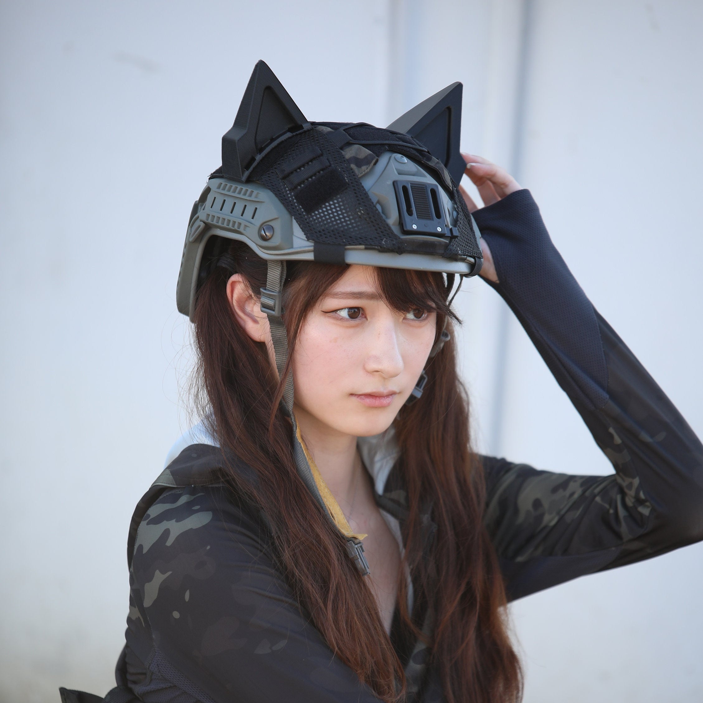 Tactical Ears Helmet Mecha Kawaii Tech Cat for Military Airsoft 3D for ...
