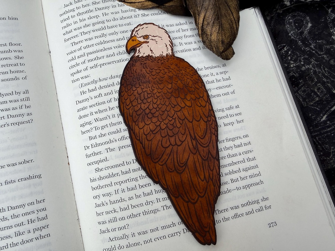 Bald Eagle Leather Bookmark — Handmade Literary Accessory - Etsy