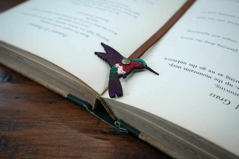 Hummingbird Bookmark Leather Bird Bookmark Unique Gift for - Etsy
