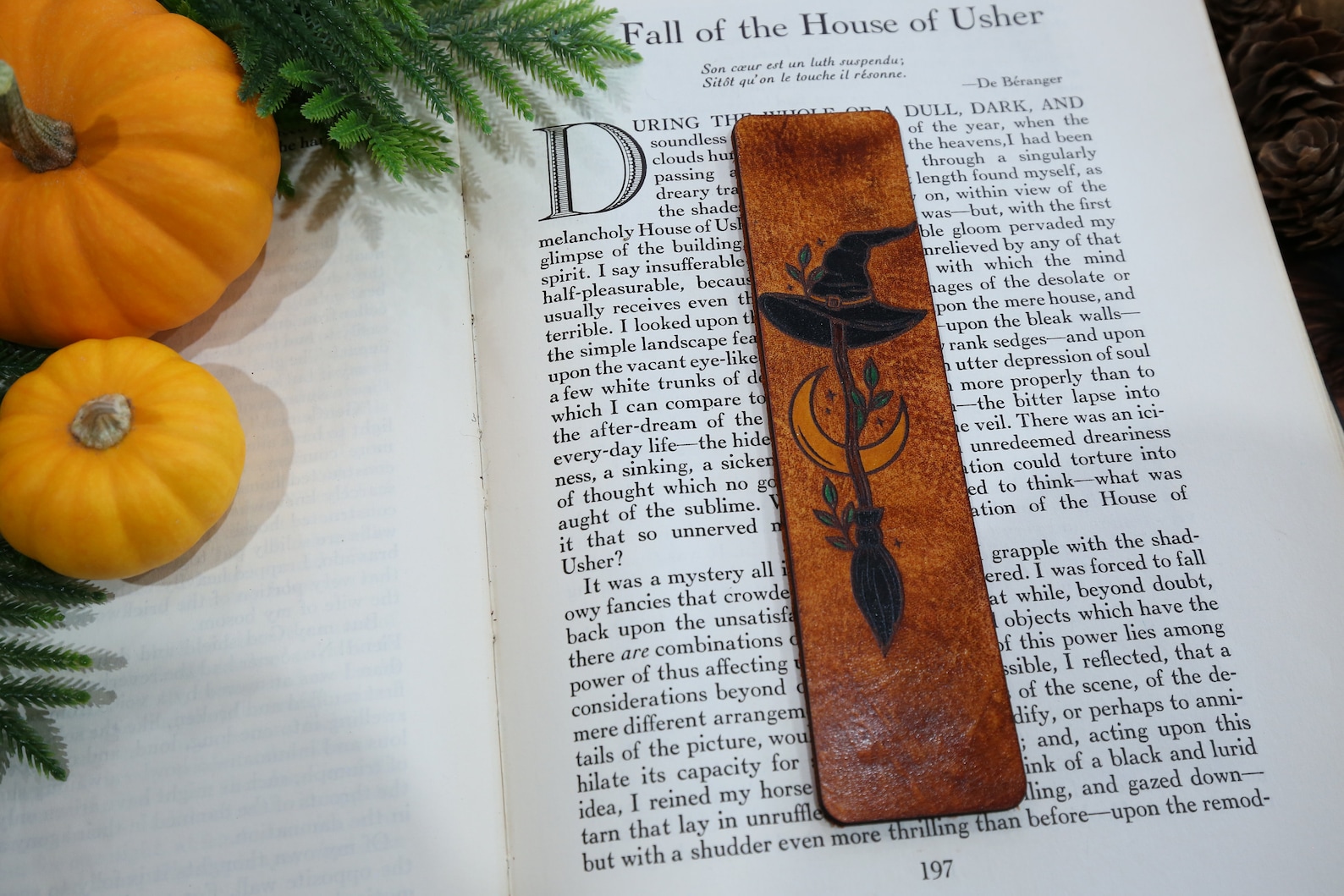 Witchy Leather Bookmark | Gothic Halloween Book Lover Gift - Etsy