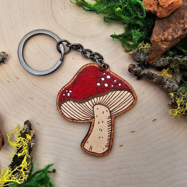 Mushroom Keychain - Etsy