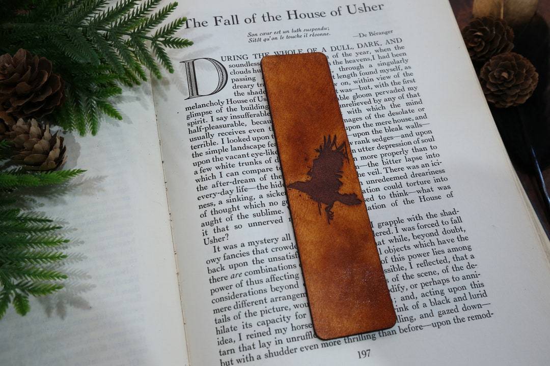 Crow Bookmark | Raven Bookmark | Bookish Gift | Handmade Leather ...