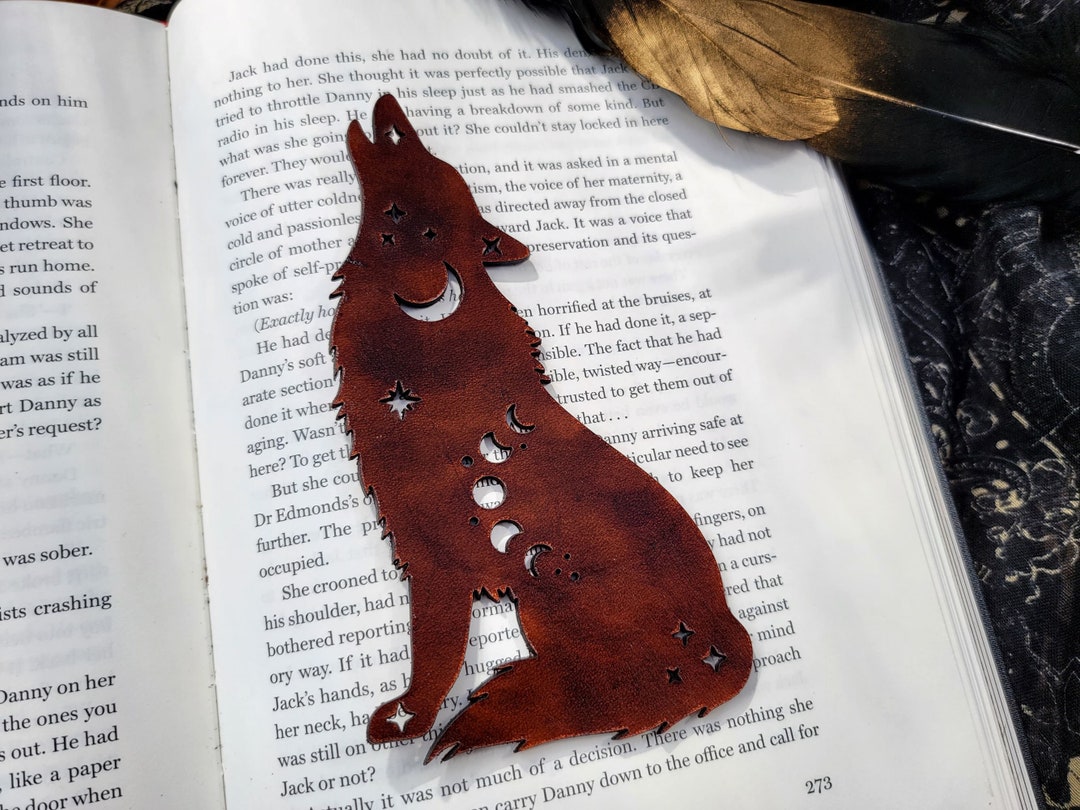 Wolf Leather Bookmark | Howling Wolf Bookmark | Nature Wildlife Book ...
