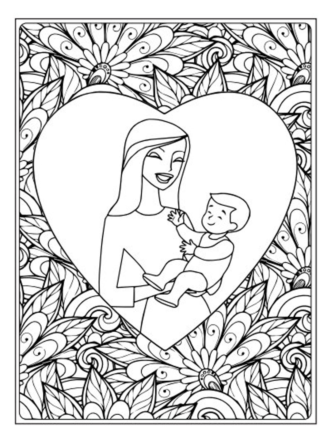 10 Printable Mother's Day Coloring Pages - Album 4 - Etsy