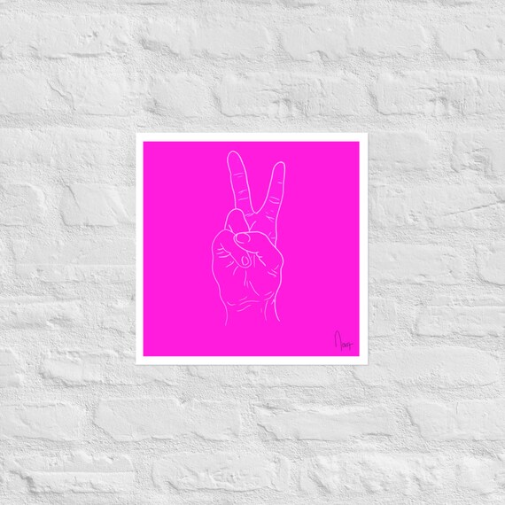 Hot Pink Peace Sign Peace Sign Posters And Art Prints For Sale