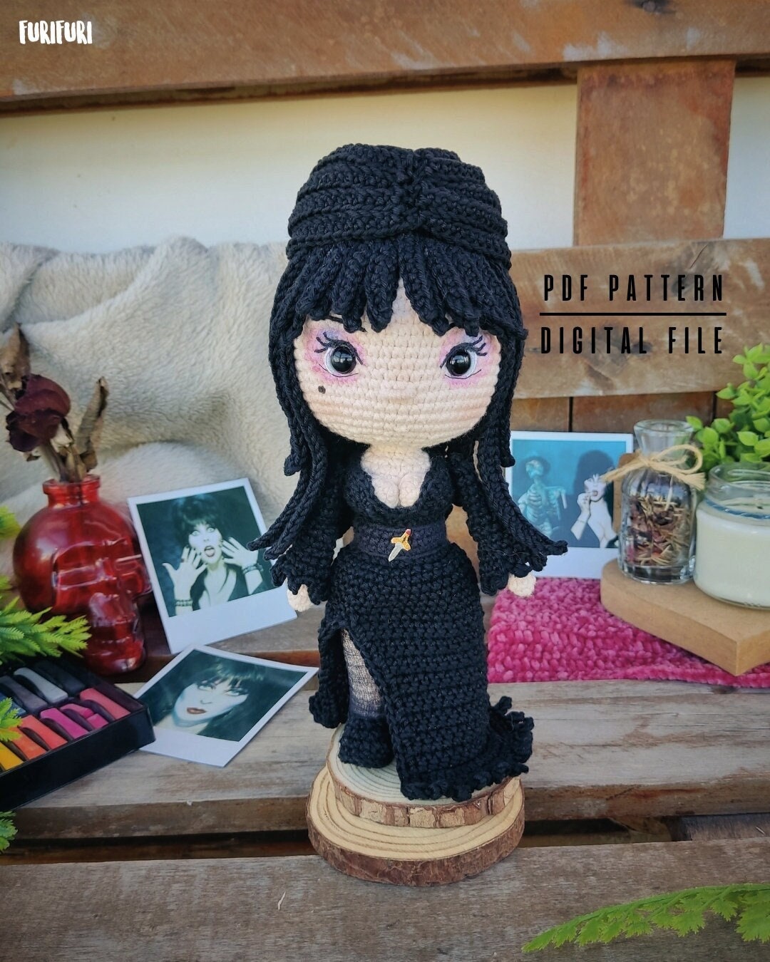 Tutorial: Gothic Diva Amigurumi Crochet Pattern – Mistress of the Dark ...