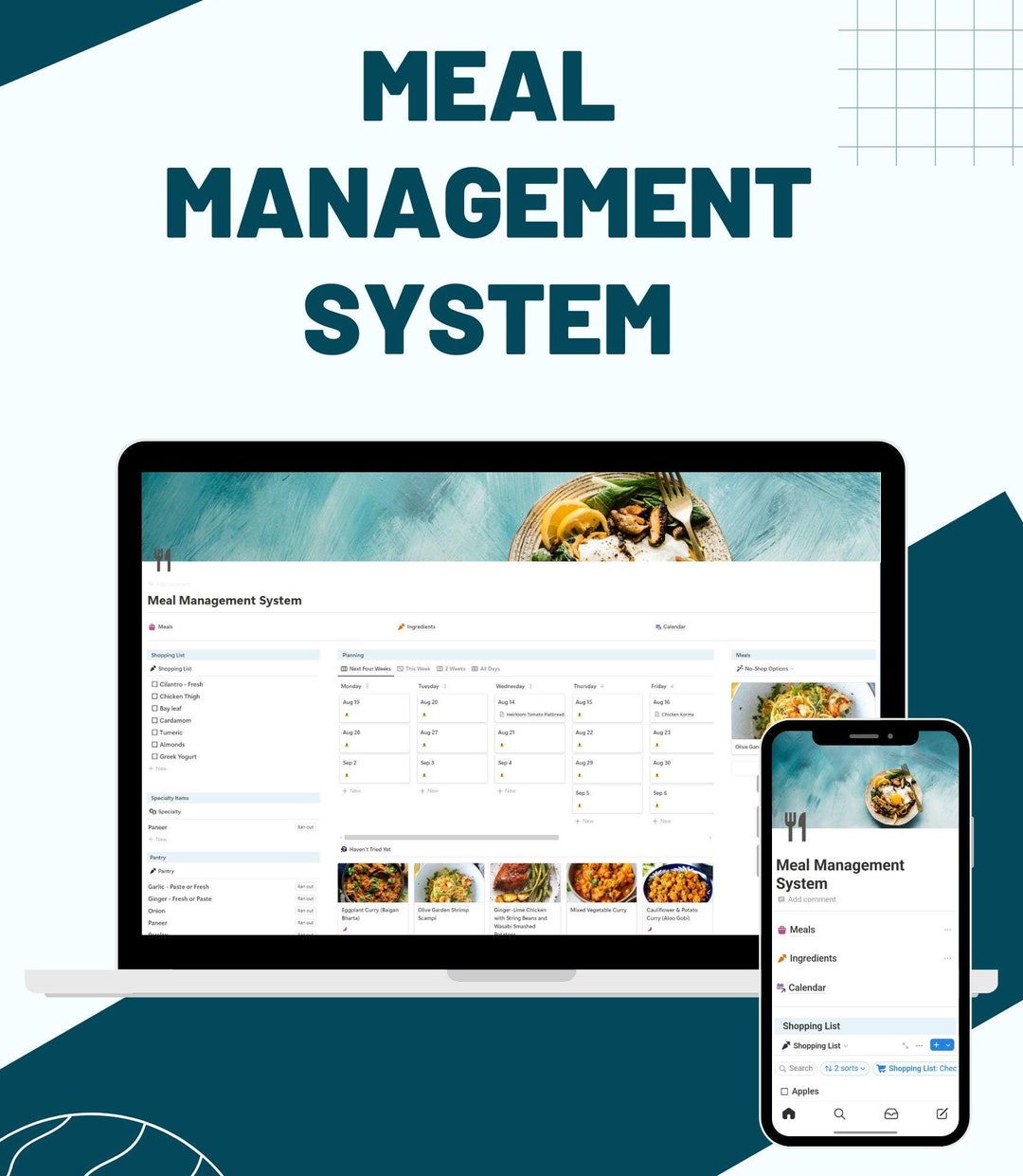 The Ultimate Meal Management System BLANK Notion Template for Pantry ...