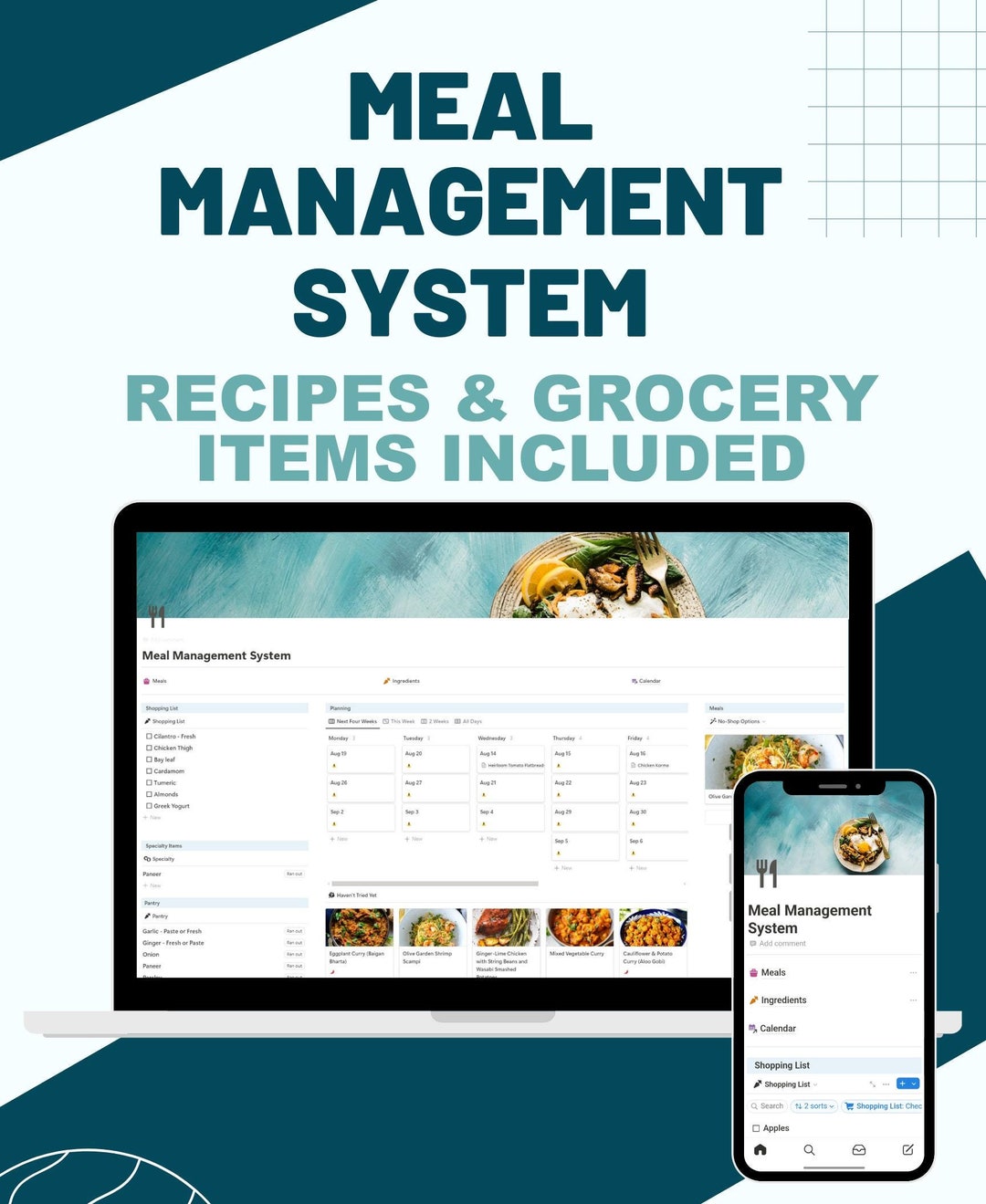 The Ultimate Meal Management System WITH Recipes & Foods | Notion ...