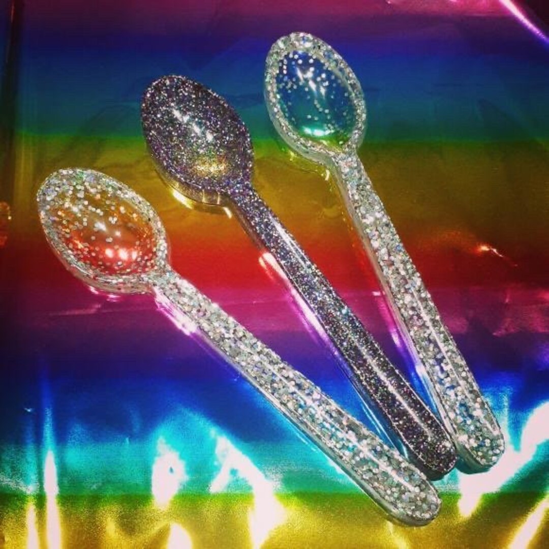Silver Hologram Glitter Spoon - Etsy