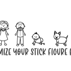 Customize Your Stick Figure Family Decal CHOSE YOUR - Etsy