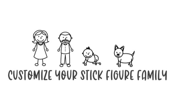 Customize Your Stick Figure Family Decal | Etsy