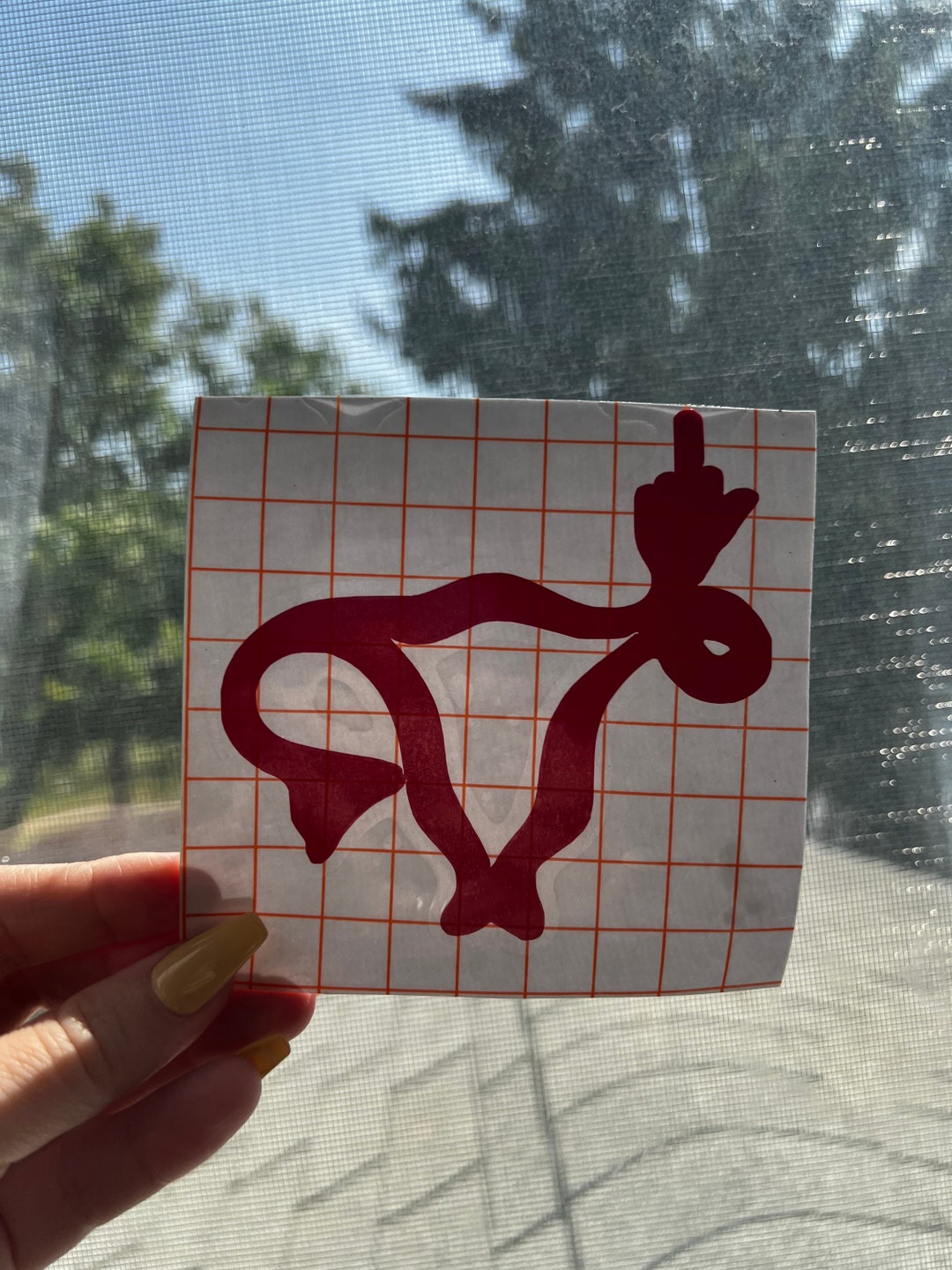 Uterus With Middle Finger Decal//bumper Sticker//laptop Sticker ...