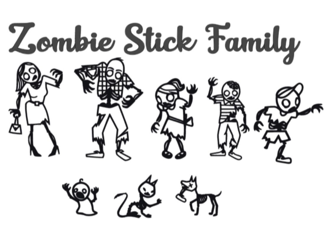 Zombie Stick Family Decals