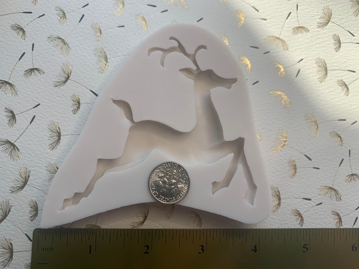 Reindeer Silicone Mold 3” Wide 2.8”tall .5”depth - Etsy