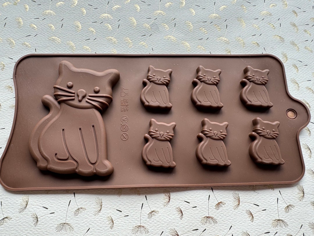 Cats Silicone Mold 3D Full Size Glossy Finish Lg Cat 3.5tall 2.5wide ...