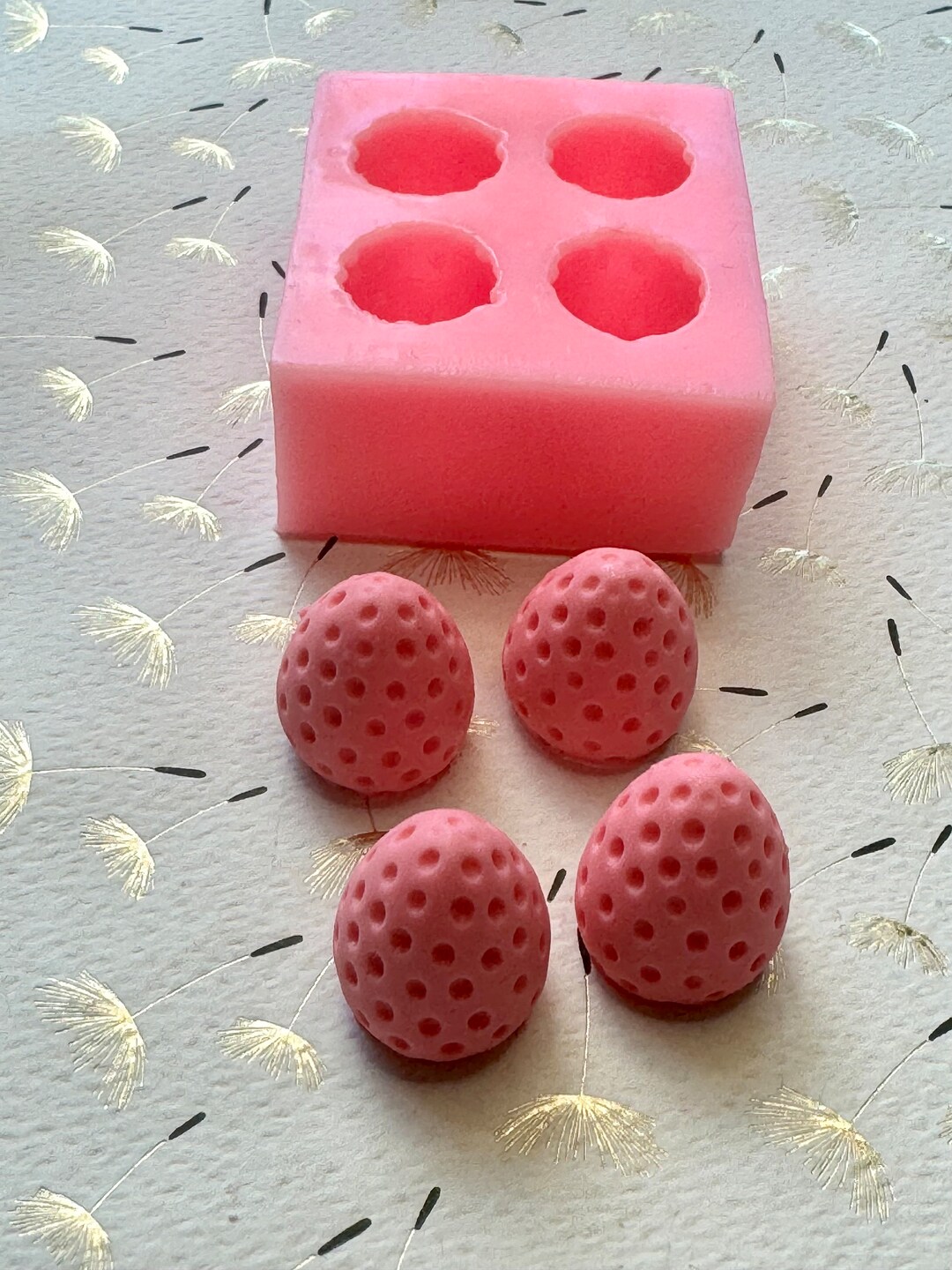 Mini Strawberry Silicone Mold 3D 4 Cavities .8” Tall .6”diameter .8 ...