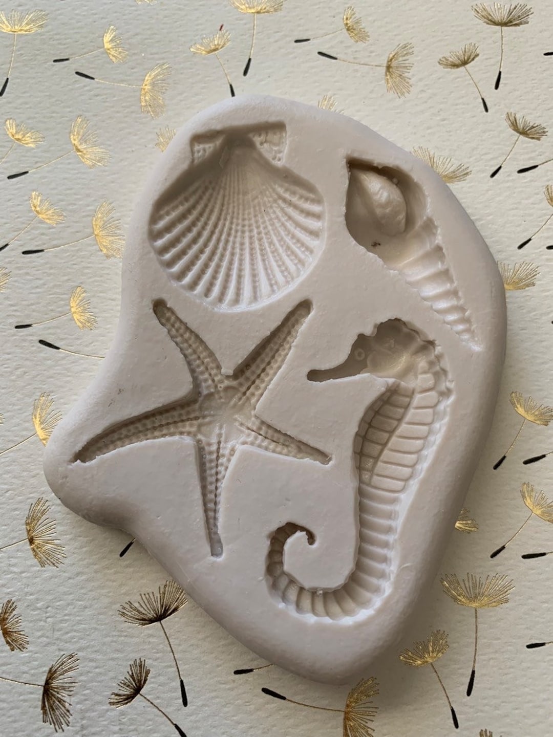 Ocean Themed Silicone Mold 3D 1.75 and 1.5 Shells/2starfish/2 Seahorse ...