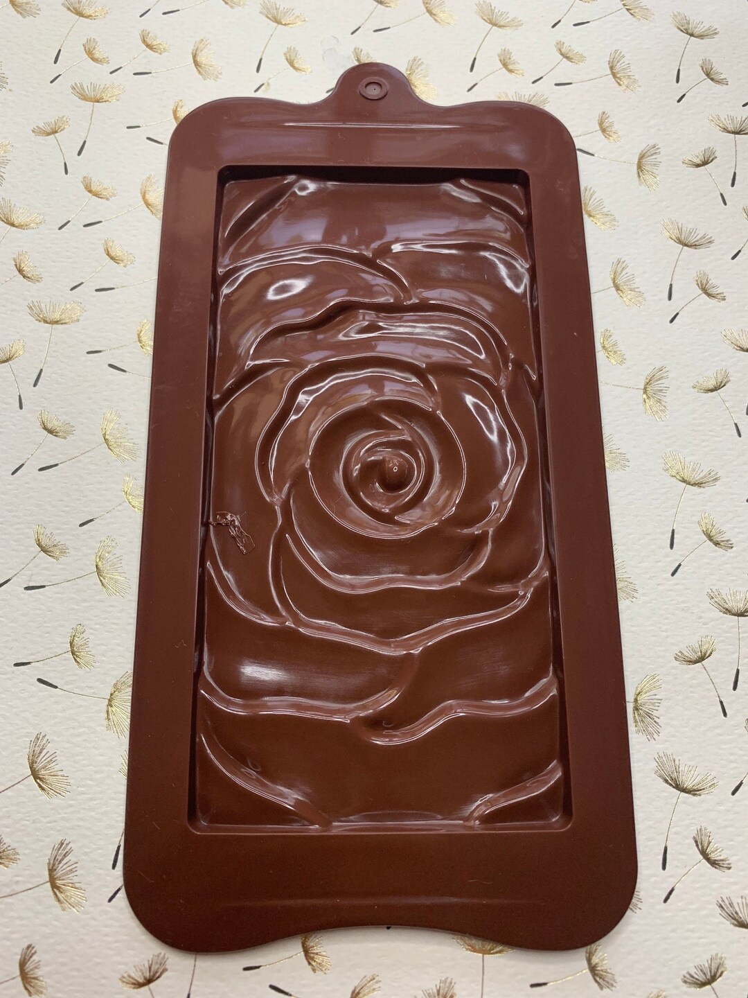 Rose Chocolate Bar Silicone Mold 3D Full Size Glossy Finish 5.75”long 2 ...