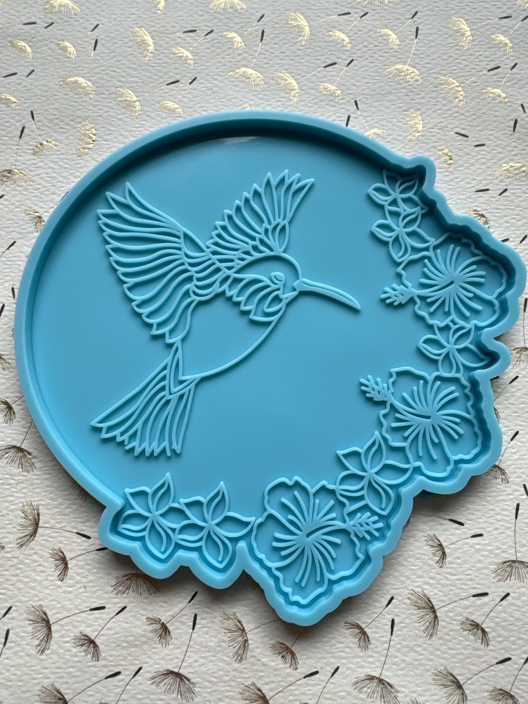 Hummingbird Coaster Silicone Single Mold Glossy Finish 5.75” Diameter ...