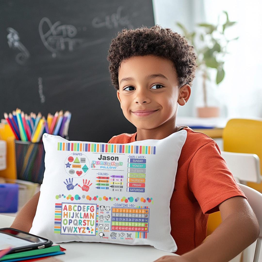 Decorative Alphabet Pillow, Preschool Learning Pillow, ABC and 123 ...