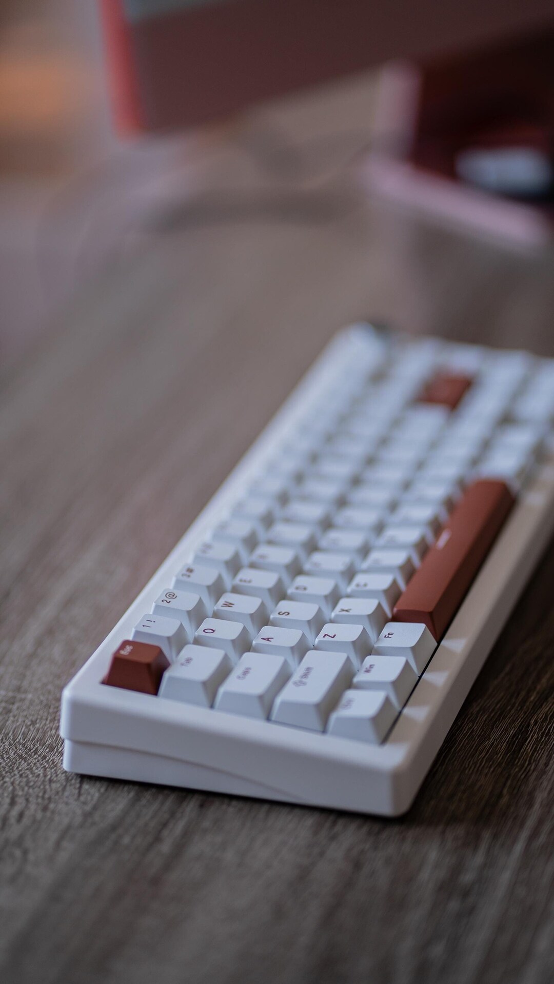 White and Brown Custom GMK67 Mechanical Keyboard - Etsy