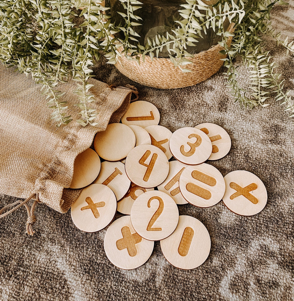 Wooden Disc Numbers Maths Learning Tool Maths Puzzle - Etsy