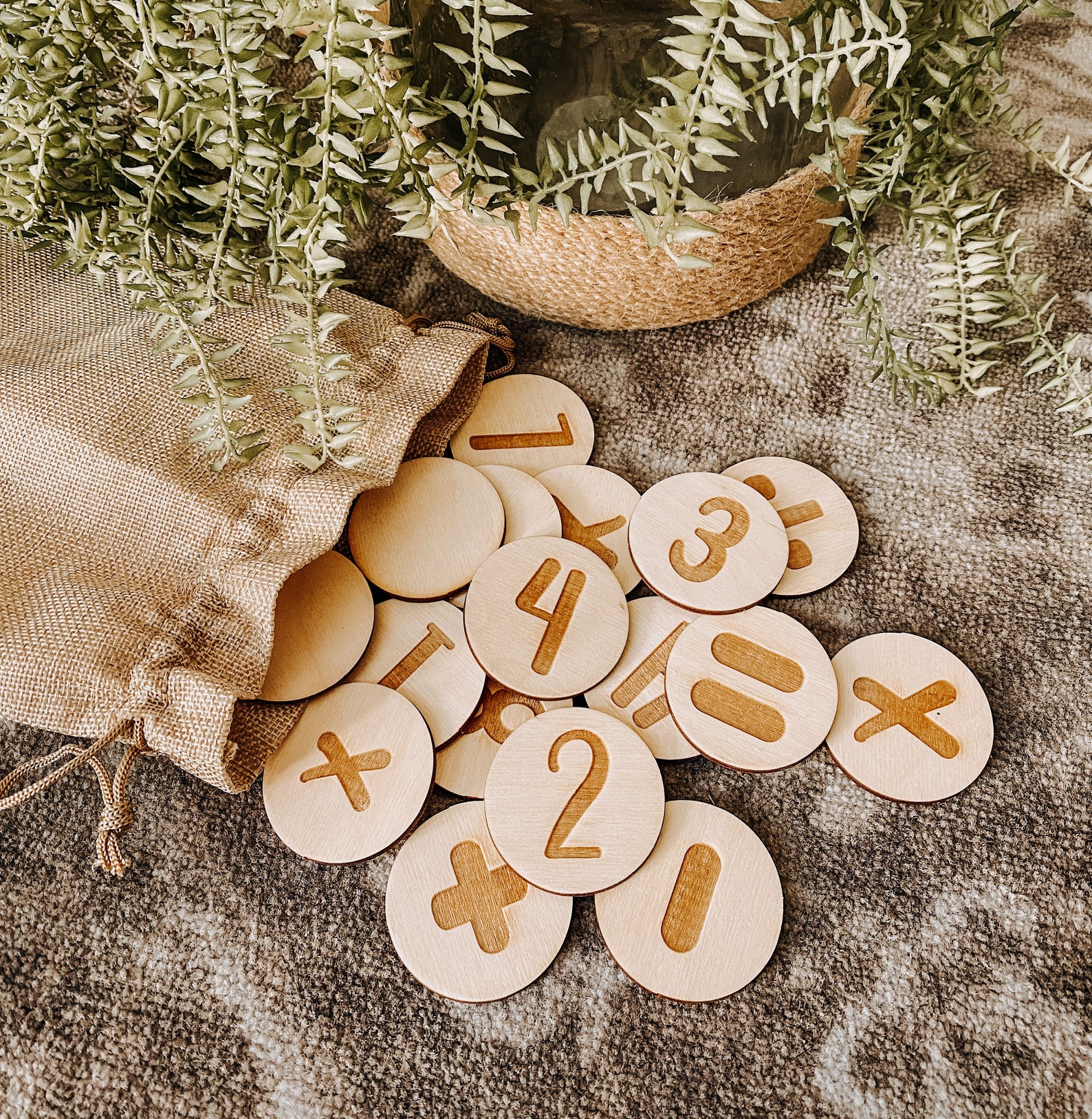 Wooden Disc Numbers Maths Learning Tool Maths Puzzle - Etsy