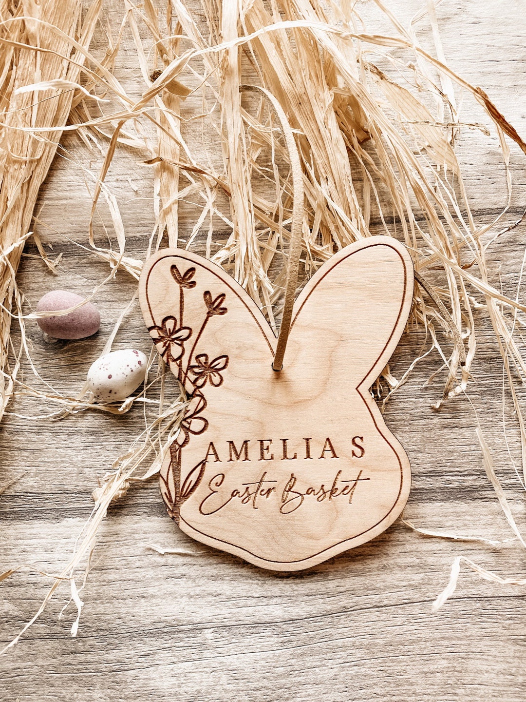 Personalised Easter Bunny Basket Tag / Wooden Label / Basket Tag ...