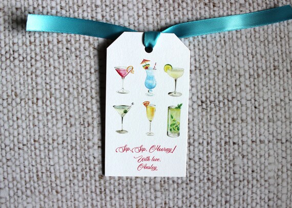 Sip Sip Hooray Gift Tag | Etsy