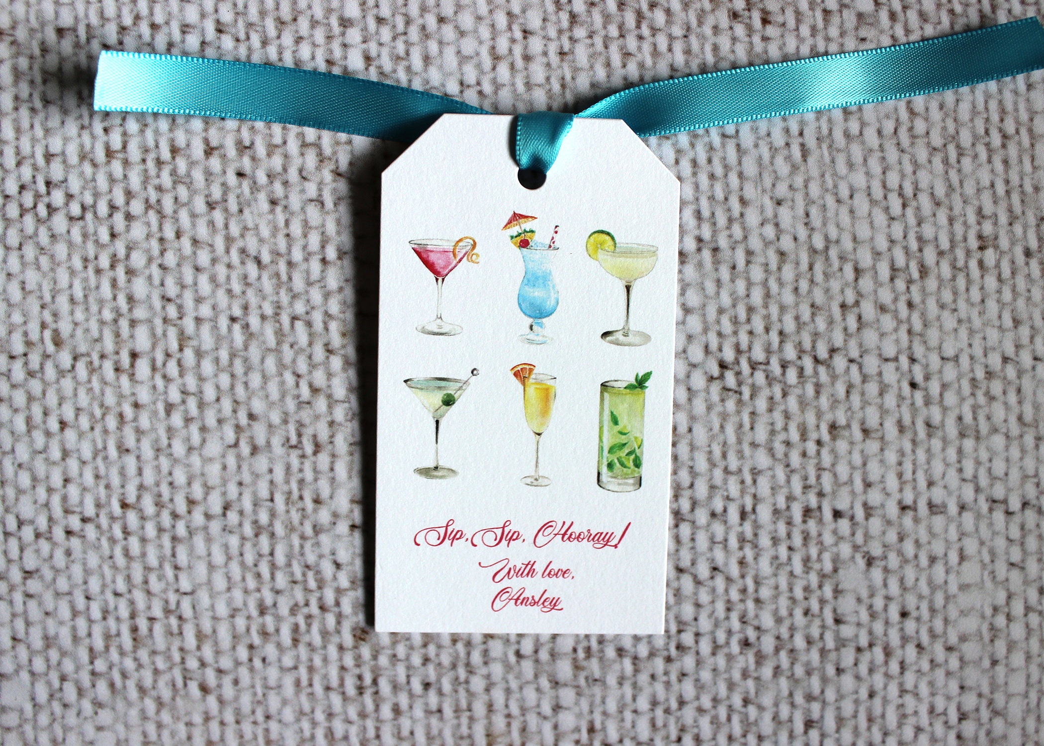 Sip, Sip, Hooray! Gift Tag - Etsy