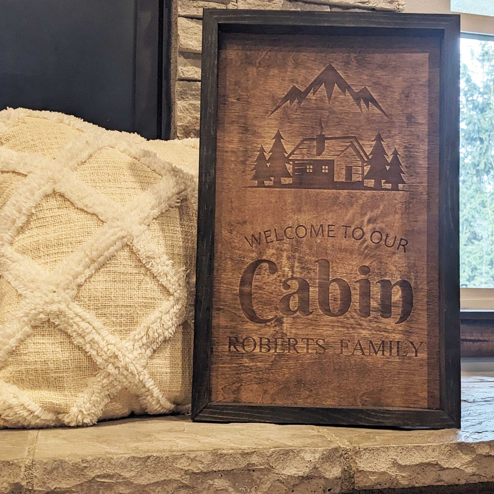 Custom Rustic Cabin Sign, Personalized Wood Sign, Cabin Wall Art ...