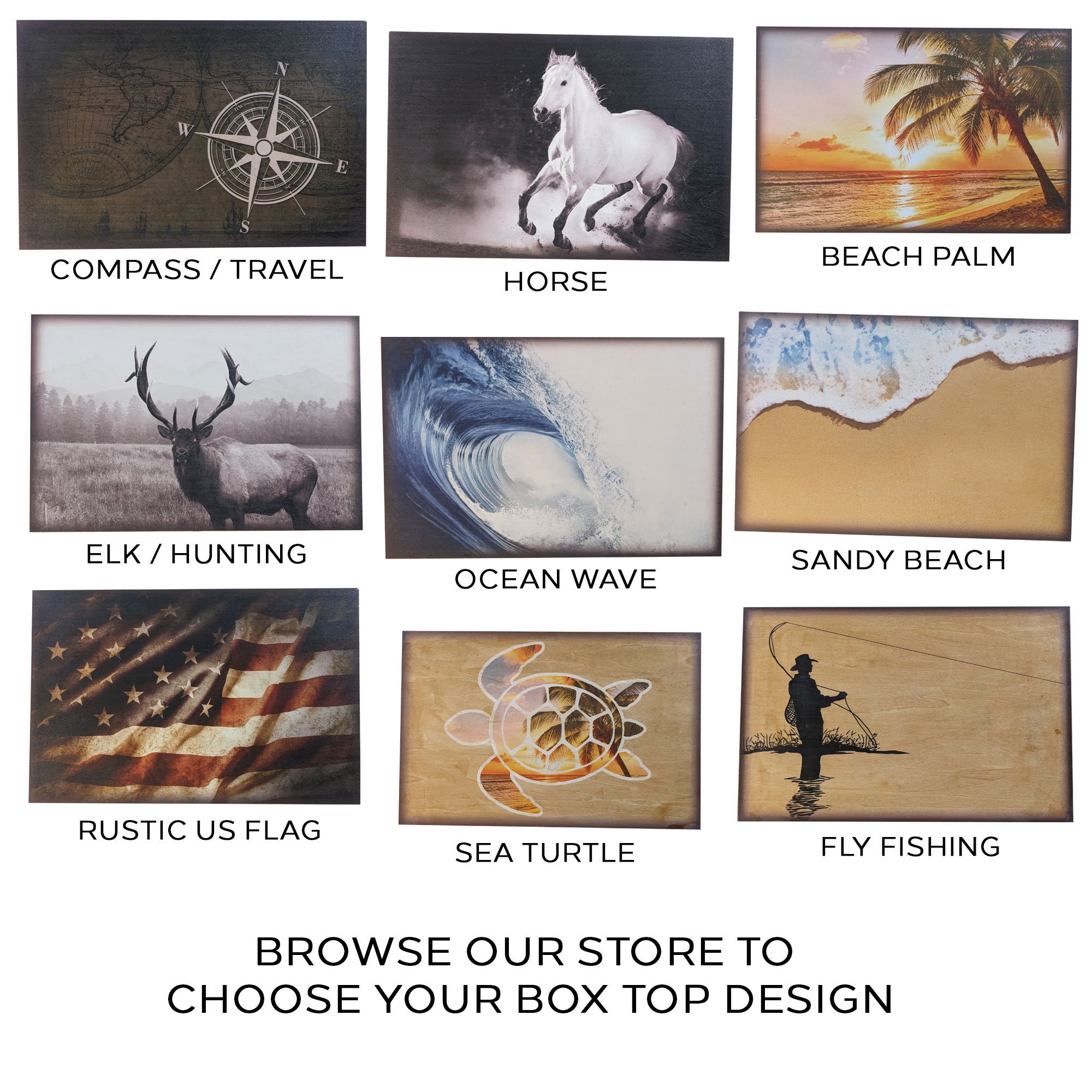 Ocean Wave Keepsake Box Large Wooden Decorative Memory Box Gift Box ...