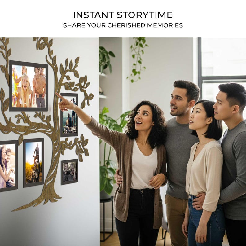 Personalized Family Tree With Picture Frames | Custom Wood Family Tree ...
