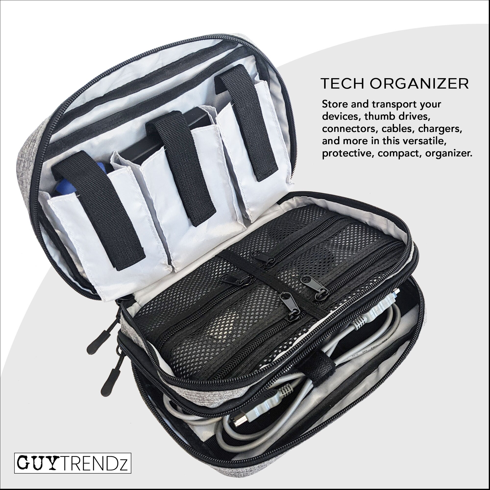 Tech Organizer Case Electronics Gear Organizer for Cables, Devices ...