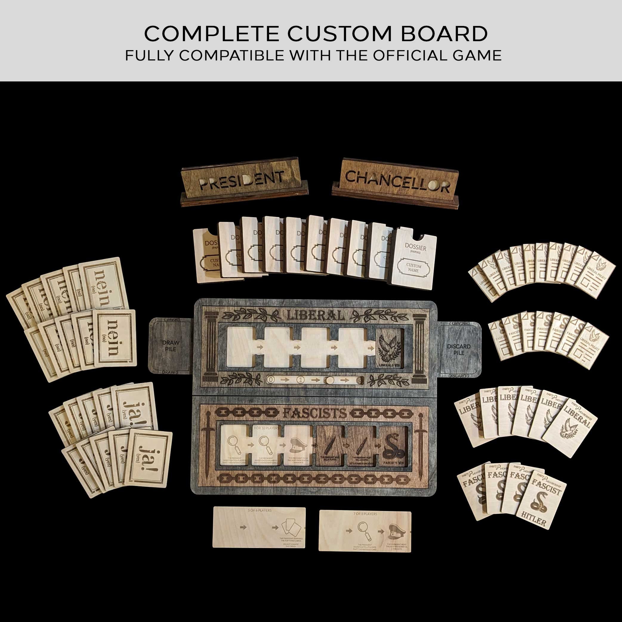 Personalized Secret Hitler Game Board Upgrade - 5-6, 7-8, 9-10 Players ...