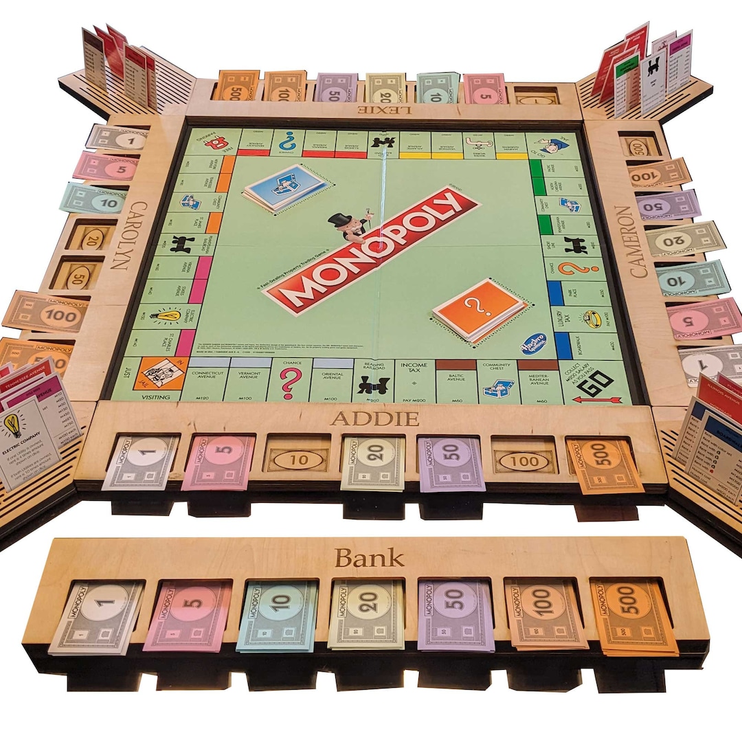 Personalized Monopoly Organizer Board Frame Custom Monopoly Game Caddy ...