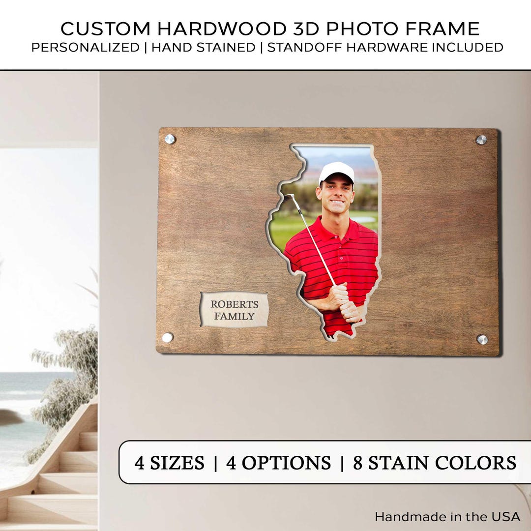 Personalized Illinois Photo Map | Large Wooden IL Photo Map | Illinois ...