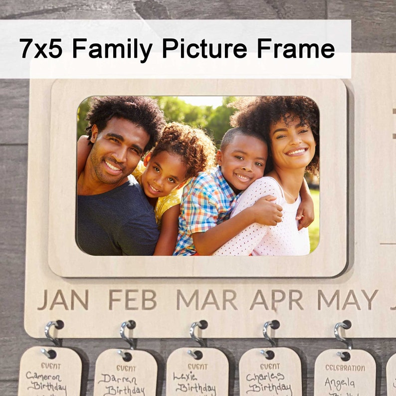 Personalized Family Birthday Calendar With Picture Frame - Personalized ...