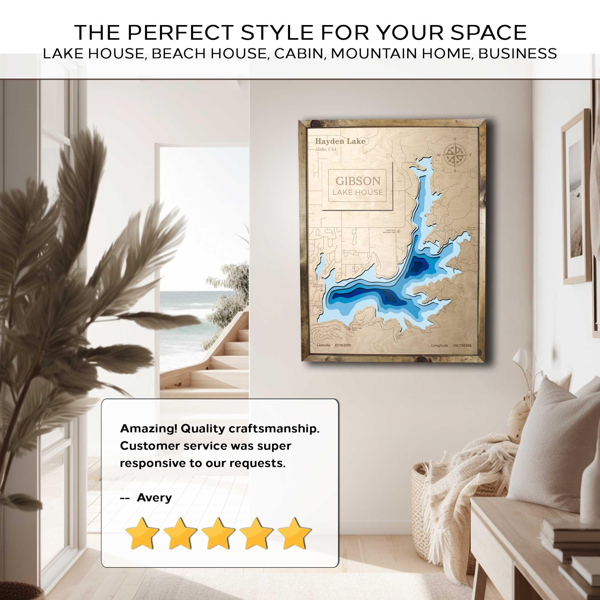 Personalized 3D Lake Map Wood | Custom Topographic Depth Map Wall Art ...