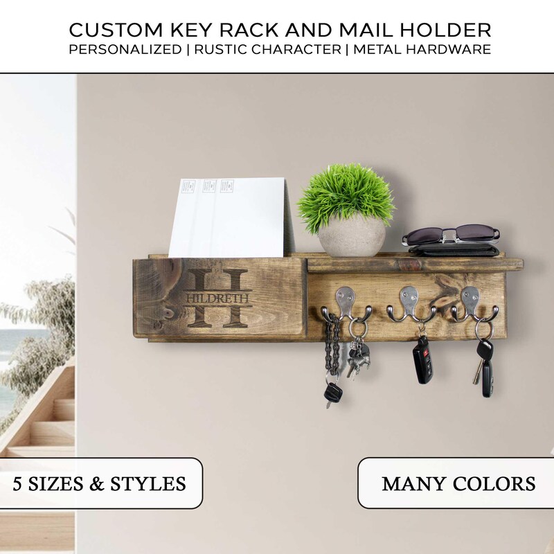 Wall Keys and Mail Holder - Etsy