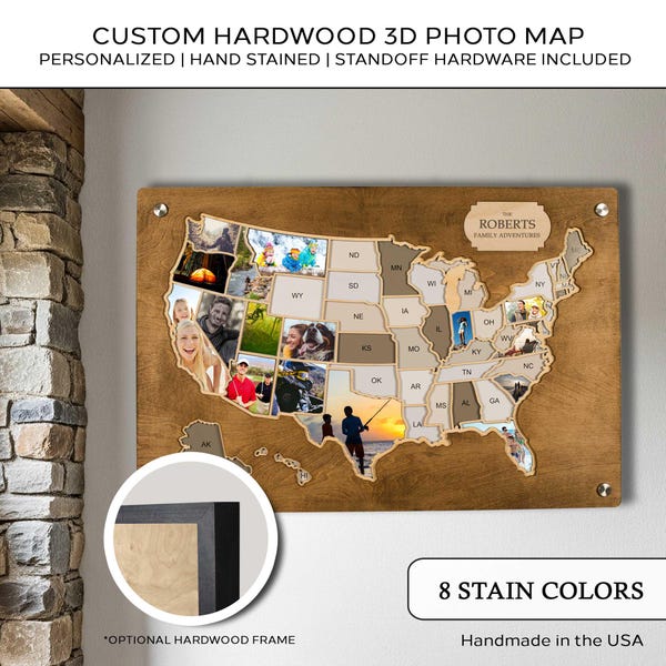 50 States Photo Map - Etsy