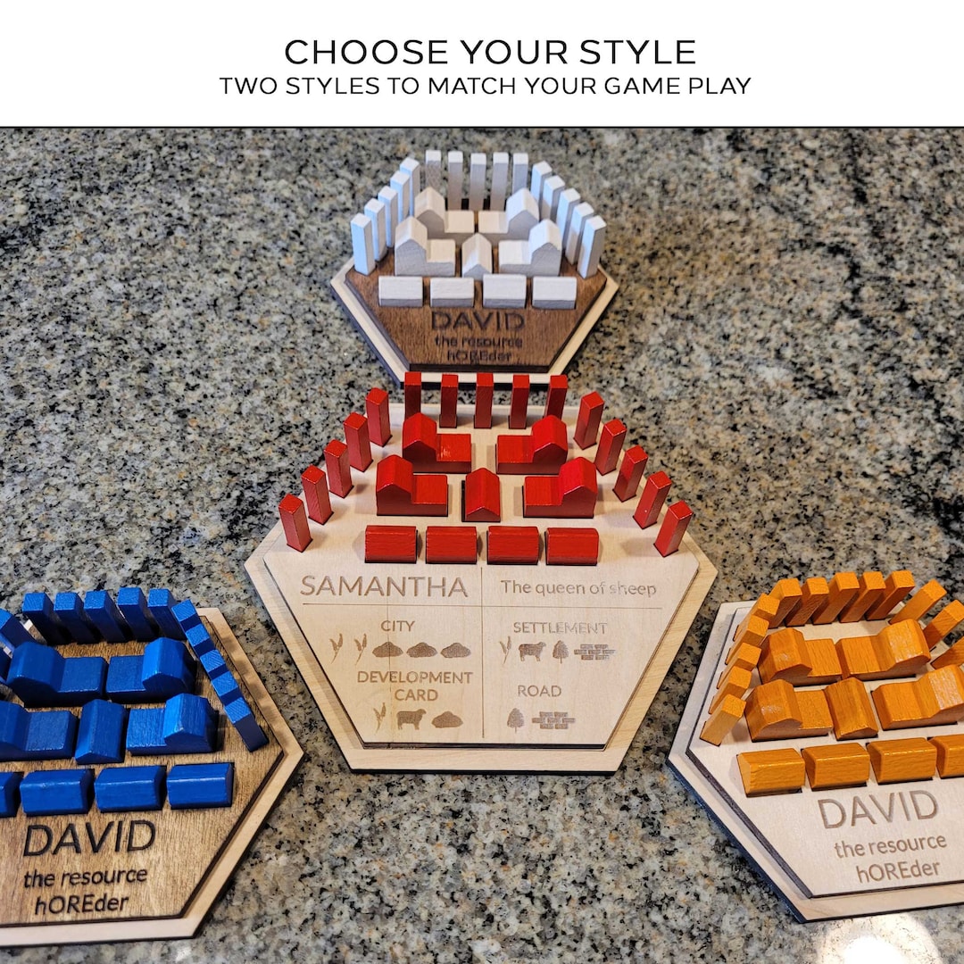 Personalized Game Piece Holders for Settler Game Board | Game Piece ...